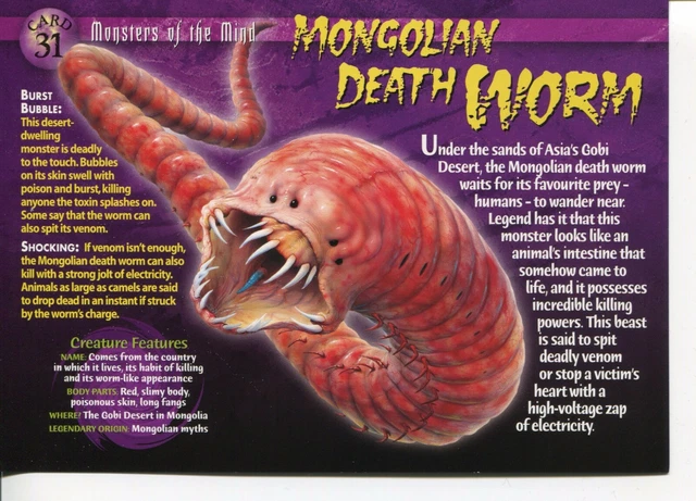 WEIRD N WILD Creatures Monsters of the Mind Card 31 # Mongolian Death ...