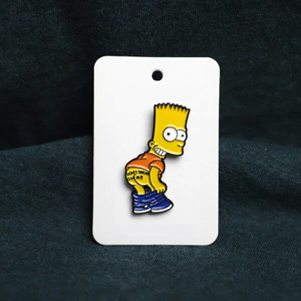 THROWBACK THE SIMPSONS Bart Simpson Mooning "Don't Tread On Me" Enamel ...