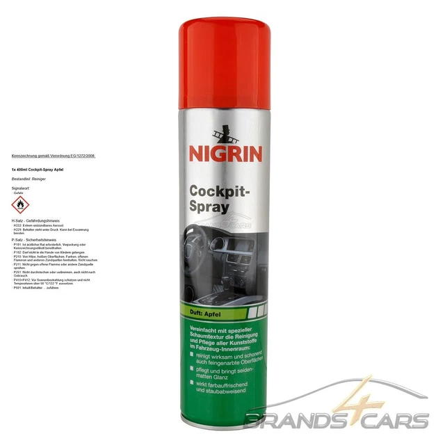 400ML NIGRIN COCKPIT-SPRAY APFEL COCKPITSPRAY COCKPITREINIGER REINIGER ...