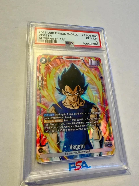 2025 DRAGON BALL Super Fusion World SR* Vegeta FB05-038 PSA 10 POP 33 £ ...
