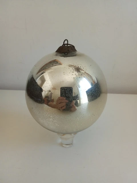 ANCIENNE BOULE DE Noël Verre Mercurisé Boule De Pardon France EUR 90,00 ...