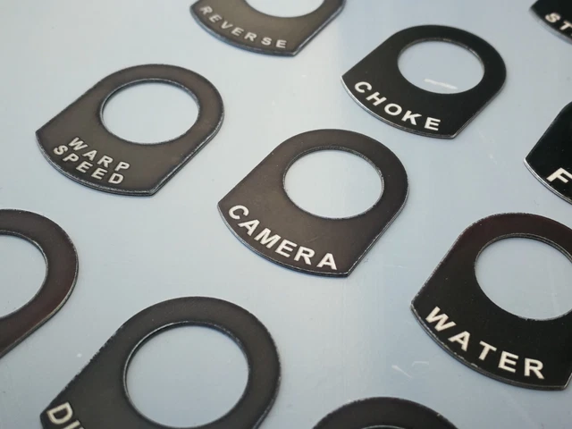 CUSTOM ENGRAVED TOGGLE Switch Tags Fits Land Rover, Classic Race And ...