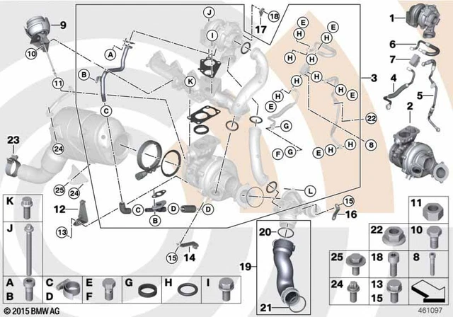 BMW GENUINE TURBOCHARGER Muffler Clamp 75.9mm Diameter Replacement ...