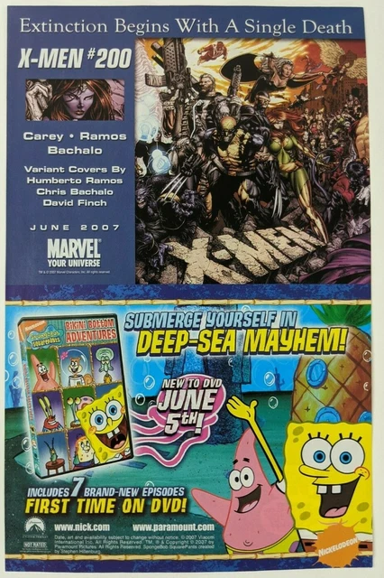 X-MEN #200 SPONGEBOB Squarepants Print Ad DVD Comic Poster Art PROMO ...
