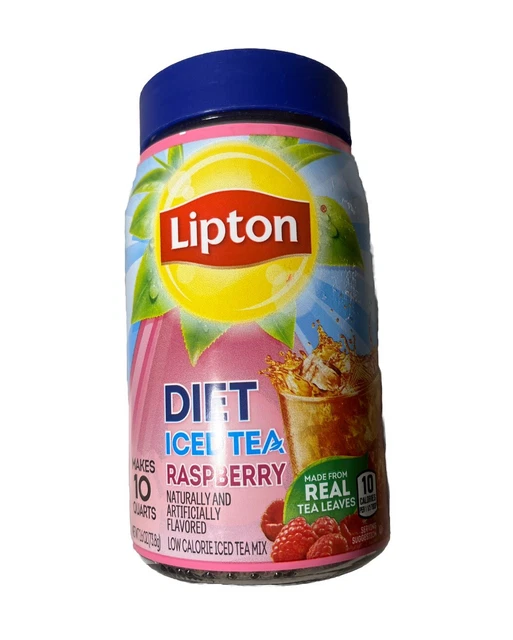 LIPTON ICED TEA Mix, Black Tea, Raspberry, Caffeinated, Sugar-Free ...