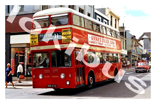 BUS PHOTOGRAPH DEVON GENERAL 888 ATA [888] '70 £1.25 - PicClick UK