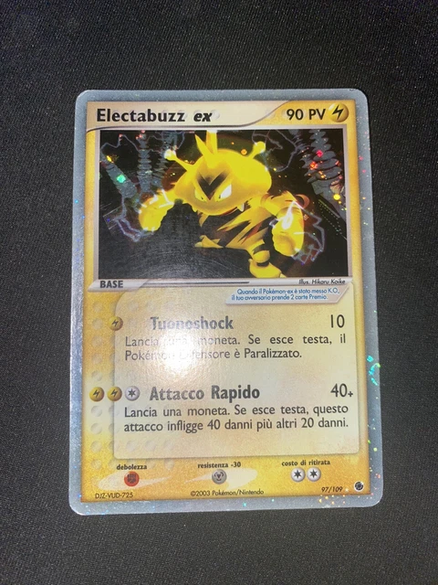 CARTA POKEMON, Electabuzz Ex, Ex Rubino E Zaffiro, LP, ITA 97/109 EUR 8,00 - PicClick FR