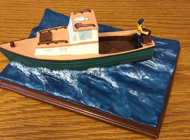 1988 SEBASTIAN MINIATURES 50th Anniversary LImited Edition Lobster Boat ...