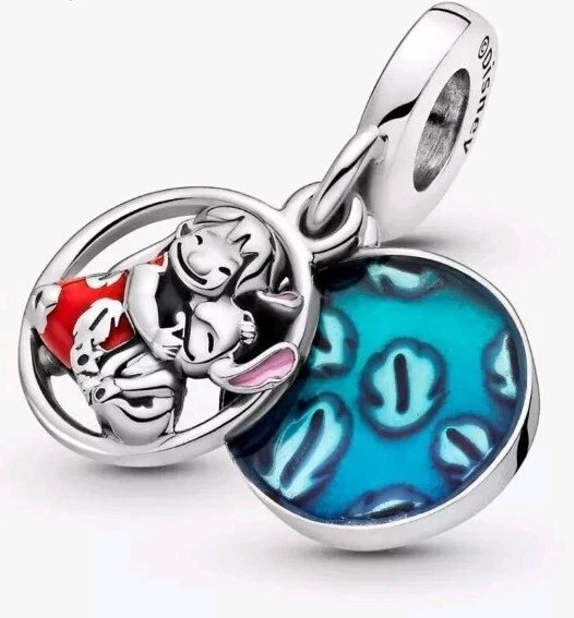 PANDORA X DISNEY Lilo And Stitch, Family, Double Dangle Charm 925 £17. ...