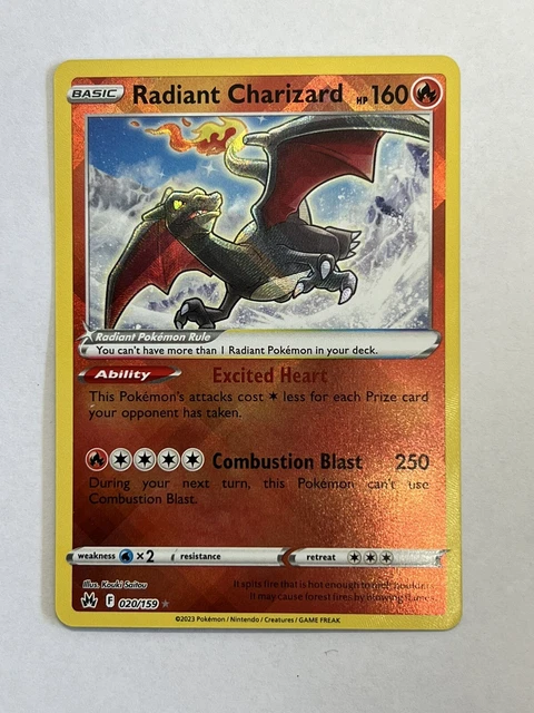 POKÉMON TCG RADIANT Charizard Crown Zenith 020/159 Holo Radiant Rare ...