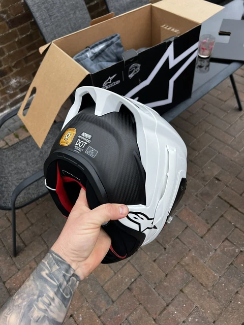 ALPINESTARS SUPERTECH R10 Motorcycle Helmet Plain Gloss White £650.00 ...