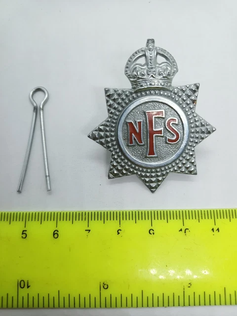 VINTAGE GENUINE WW2 Home Front National Fire Service Enamelled Cap ...