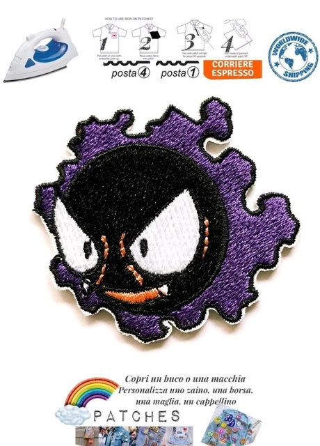 PATCH GASTLY POKÉMON toppa termoadesiva Catch'em all iron on monster embroidery EUR 2,99 ...