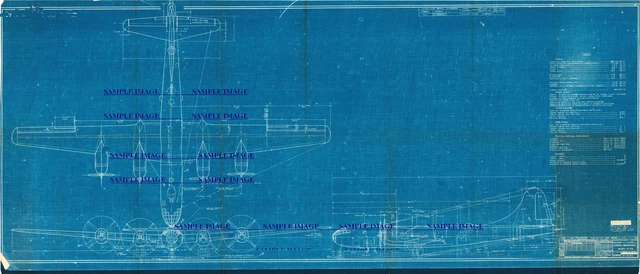 B-29 SUPERFORTRESS 1940'S ARCHIVE BLUEPRINT PLANS ORIGINAL WW2 historic ...
