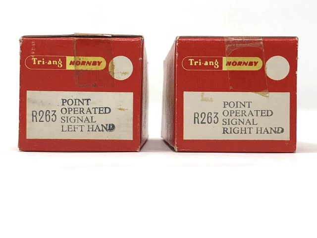 PAIR OF TRI-ANG HORNBY R263 Point Operated Signals MINT BOXED £30.00 ...