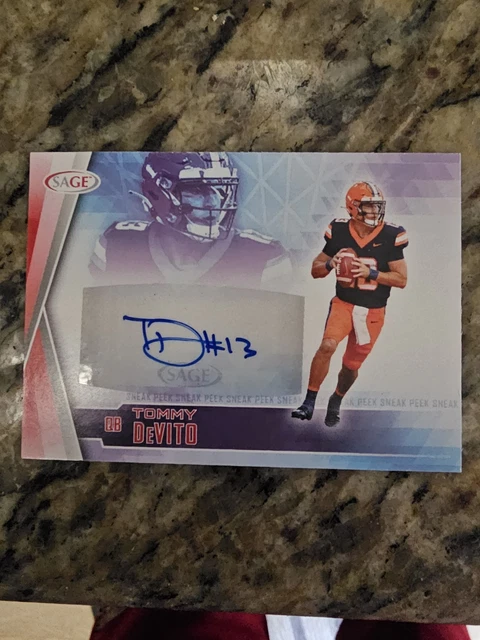 2022 SAGE HIT Sneak Peak TOMMY DEVITO Red Auto Autograph Rookie RC #SPA ...