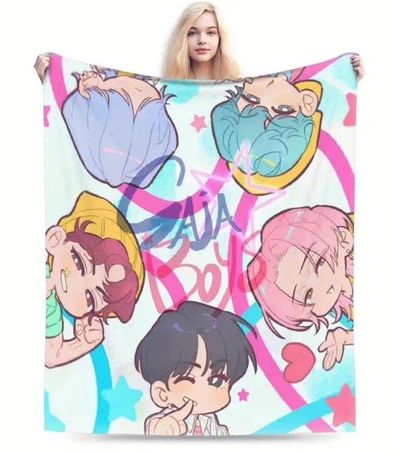 RARE! KPOP DEMON Hunters Saja Boys Anime Chibi Throw Blanket - New! £22 ...