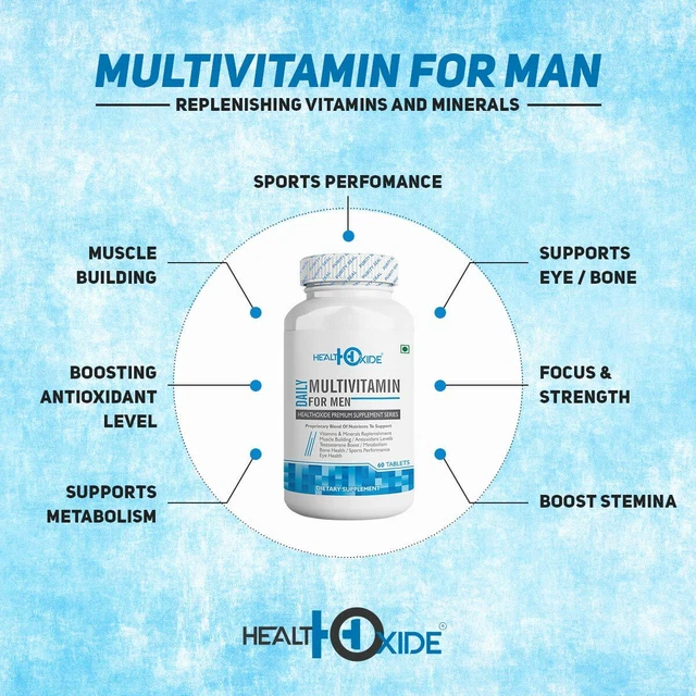 HEALTHOXIDE MULTIVITAMINS FOR Men with 54 total nutrients for daily ...