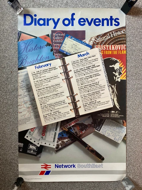 VINTAGE 1980S NETWORK Southeast railway poster - Diary Of Events [Feb ...