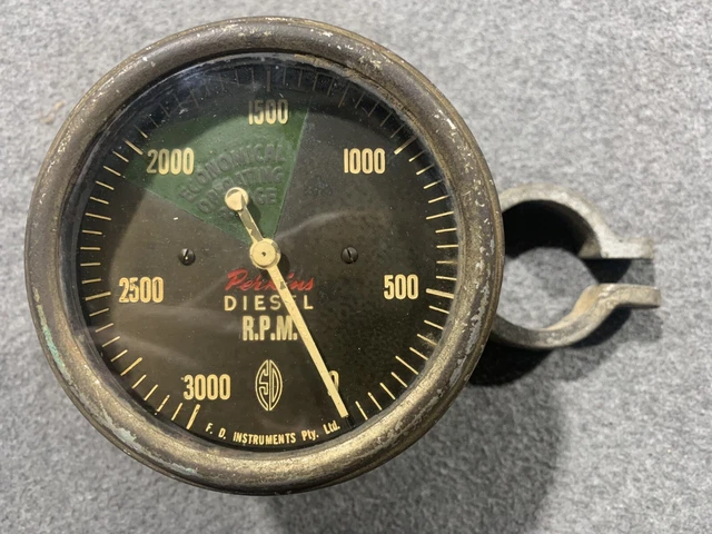 VINTAGE PERKINS FD Instruments Diesel RPM Tachometer Gauge $30.00 ...