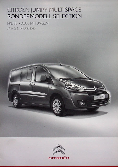263110) CITROEN JUMPY Multispace Selection Preisliste Prospekt 01/2013 EUR 6,98 - PicClick FR