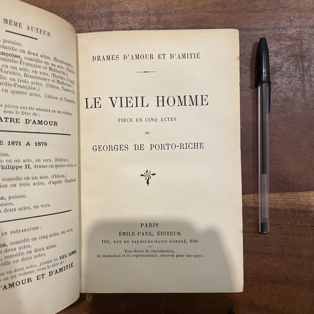 LE VIEIL HOMME -George DE PORTO-RICHE-1911-Edition Emile Paul . EUR 24 ...
