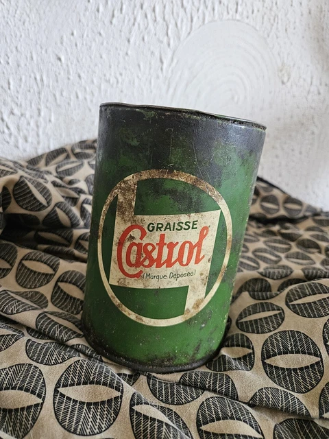 ANCIEN VINTAGE POT de graisse bidon huile CASTROL castrol 1kg DANS SON ...