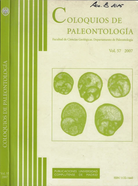 COLOQUIOS DE PALEONTOLOGÌA Vol. 57 2007. Facultad de Ciencias ...