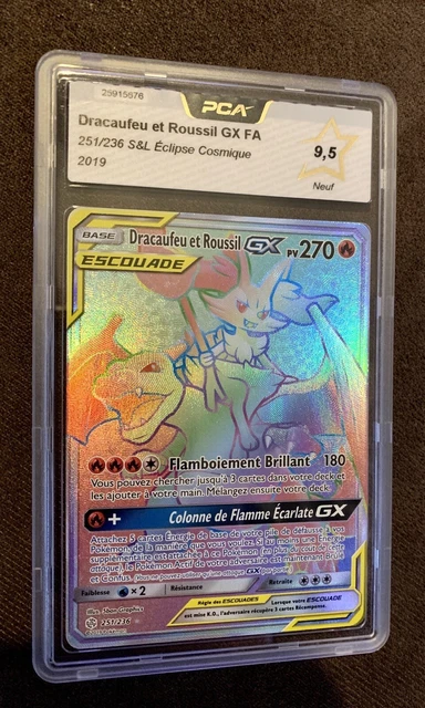 CARTE POKÉMON DRACAUFEU et Roussil GX gradée PCA 9,5 FR EUR 290,00 ...