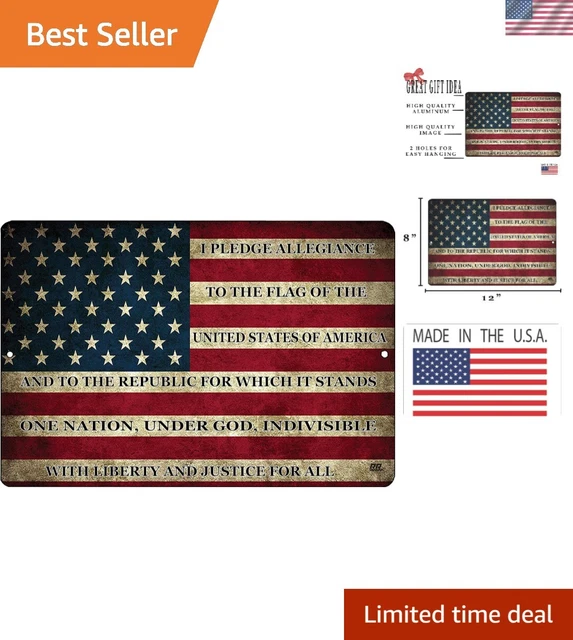 12X8 INCH USA Flag Metal Sign - Perfect Gift for Veterans & Patriotic ...