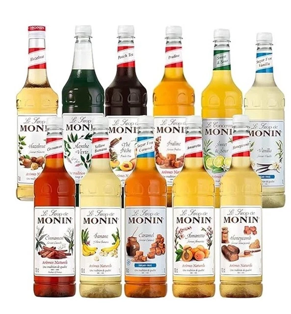 MONIN SYRUP 1L-PREMIUM, Multiple Flavours/Sugar Free,Coffee,Cocktails ...