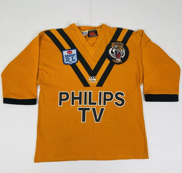 VINTAGE BALMAIN TIGERS NSWRL Canterbury 80s Jersey Philips Size Medium ...