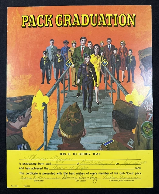 PACK GRADUATION BOY Cub Scouts BSA Diploma (1980) £15.41 - PicClick UK