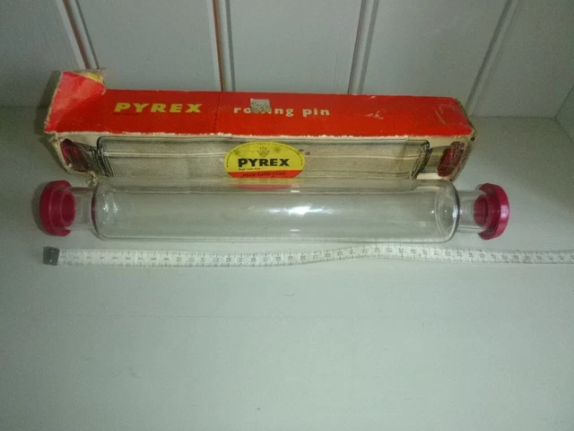 PYREX OVEN-TABLE GLASS Rolling Pin with orginal box. Vintage £11.12 ...