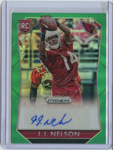 JJ NELSON 2015 Prizm Green Auto 33/99 recrue RC Arizona Cardinals EUR 11,04 - PicClick FR