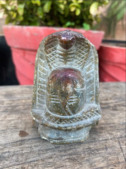ANCIENT GREEN STONE Primitive Hindu God Shiva Ling Naga Rare Sculpture ...