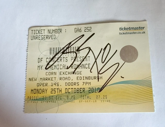 MY CHEMICAL ROMANCE MCR signed Gerard Mikey Way Frank Iero Ray proof ...