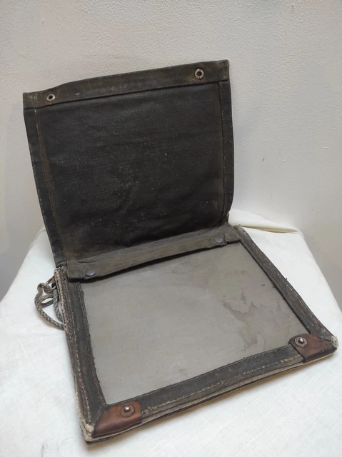 A VINTAGE SWEDISH M39 mapcase map case shoulder bag WW2 canvas leather ...
