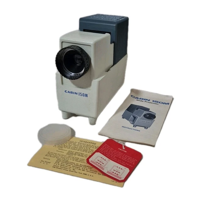 VINTAGE CABIN 150M SLIDE PROJECTOR WITH F:2.8 f=60mm LENS WITH BAG ...