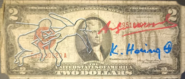 KEITH HARING ANDY Warhol Banconota Disegno Serigrafia Firmata Certificata EUR 500,00 - PicClick IT