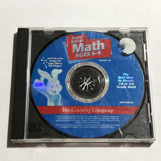 PC CD-ROM READER Rabbit's Math Ages 6-9, The Learning Company Version 1 ...