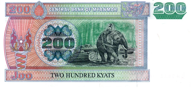 MYANMAR 200 KYAT ND(2004) UNC Banknote P-78 Prefix QH Paper Money $1.99 ...