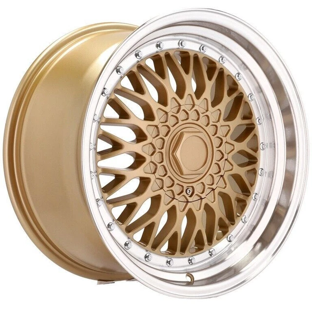 4X 18 ZOLL BBS RS Gold Style Alufelgen Deep Dish 5X112 passend für ...