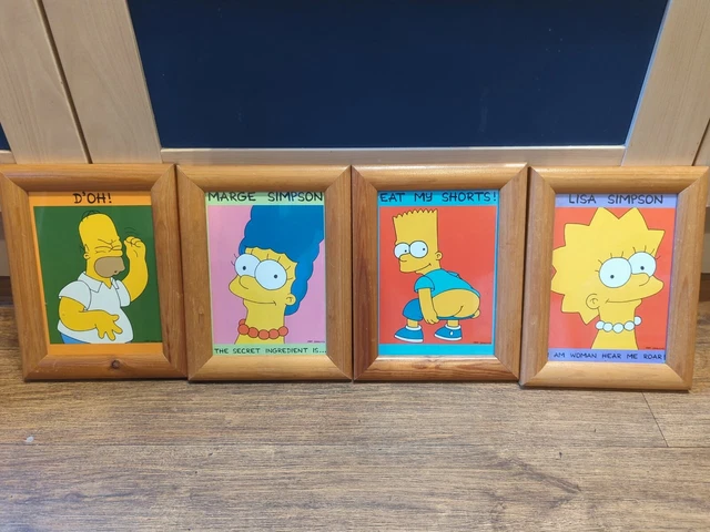 THE SIMPSONS FRAMED Character Prints Homer, Marge, Bart And Lisa £25.00 ...