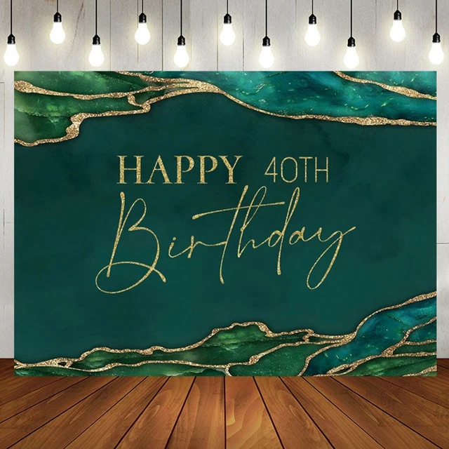 EMERALD GREEN GOLD Glitter 40th Birthday Backdrop $35.97 - PicClick AU