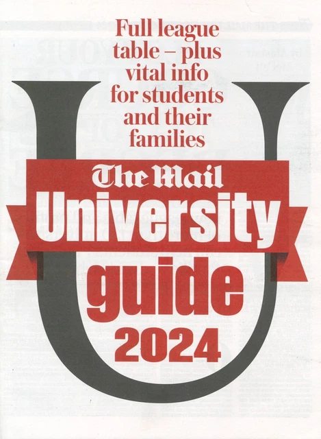 THE MAIL MAGAZINE: University Guide 2024, Full League Table, Degrees ...