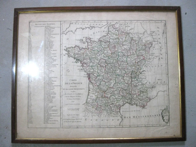 MAPPA ANTICA OLD map ancienne carte Francia France FRATELLI FRERES ...