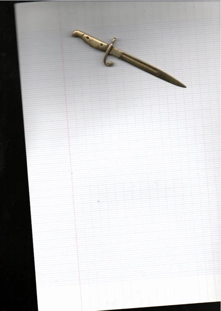 BAIONNETTE MINIATURE SUPERBE coupe papier militairia bronze ancienne ...
