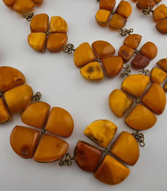 VERY RARE AMBER necklace Kaliningrad Egg Yolk Butterscotch 107gr. £ ...