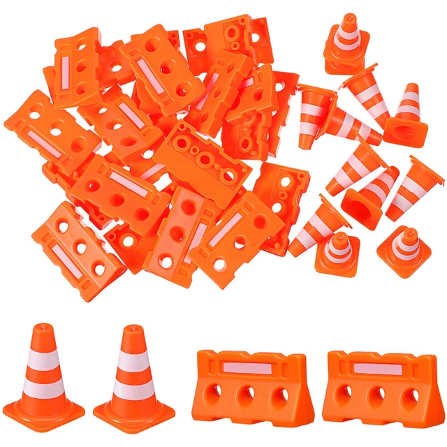 24 PCS PARKING Lot Road Signs and Roadblocks Plastic Child Mini Cones ...